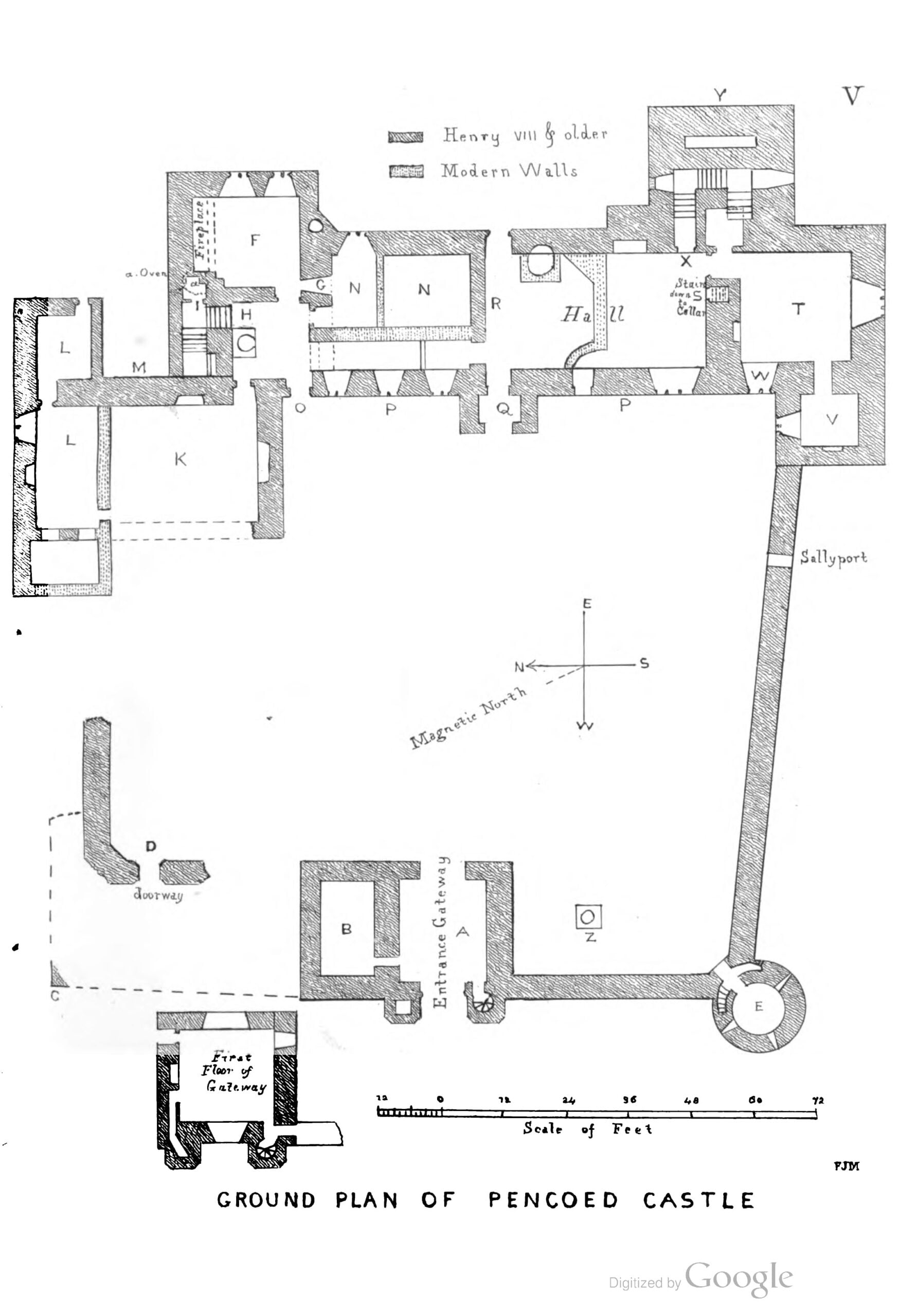 Pencoed Castle Floor Plan 1864 - Pen-Y-Coed Castle - Gift Shop