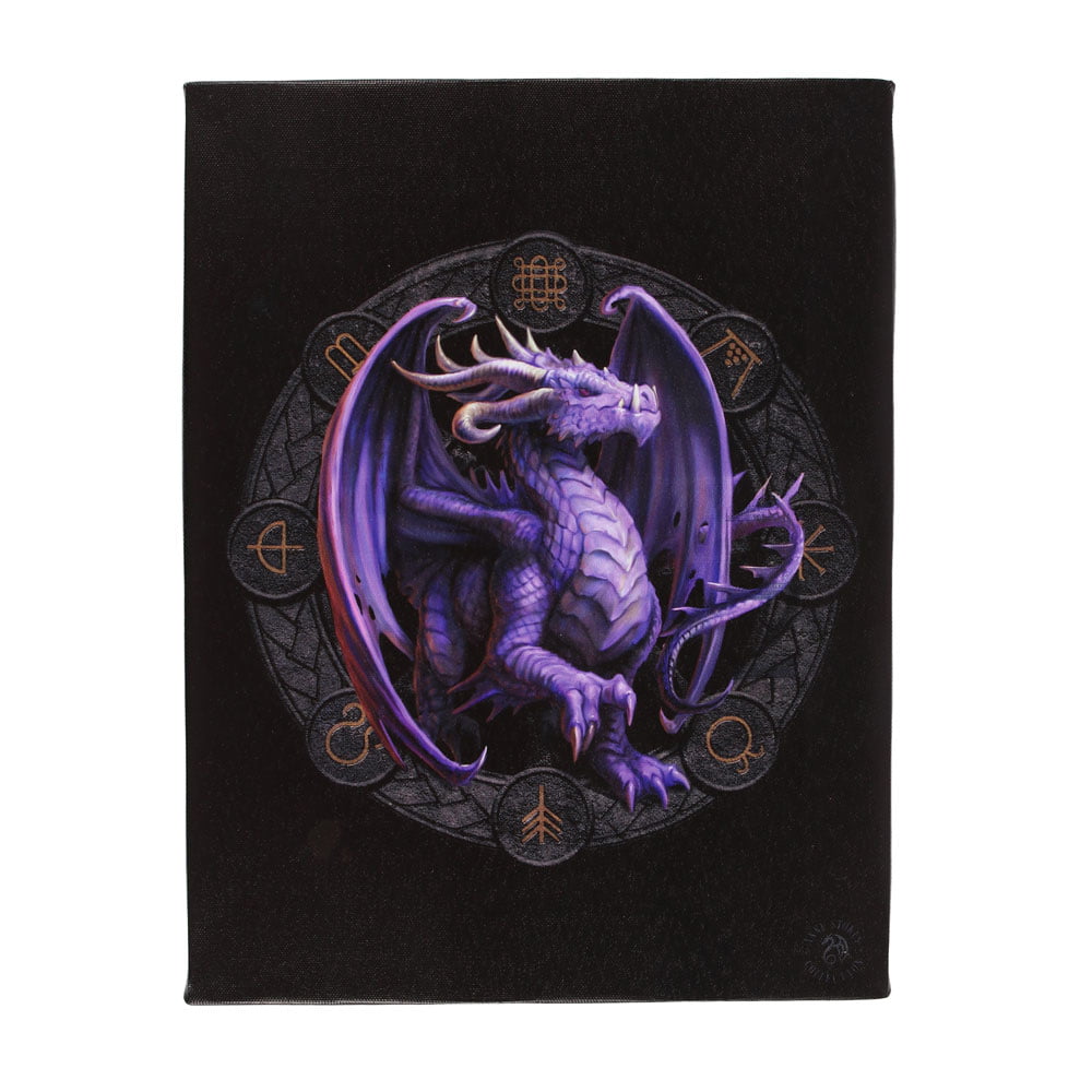 19x25cm Samhain Dragon Canvas Plaque by Anne Stokes - Pen-Y-Coed Castle ...